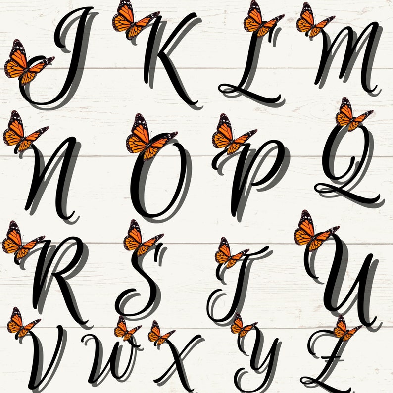 Colorful Butterfly Alphabet SVG Files for Cricut Lettering - Etsy