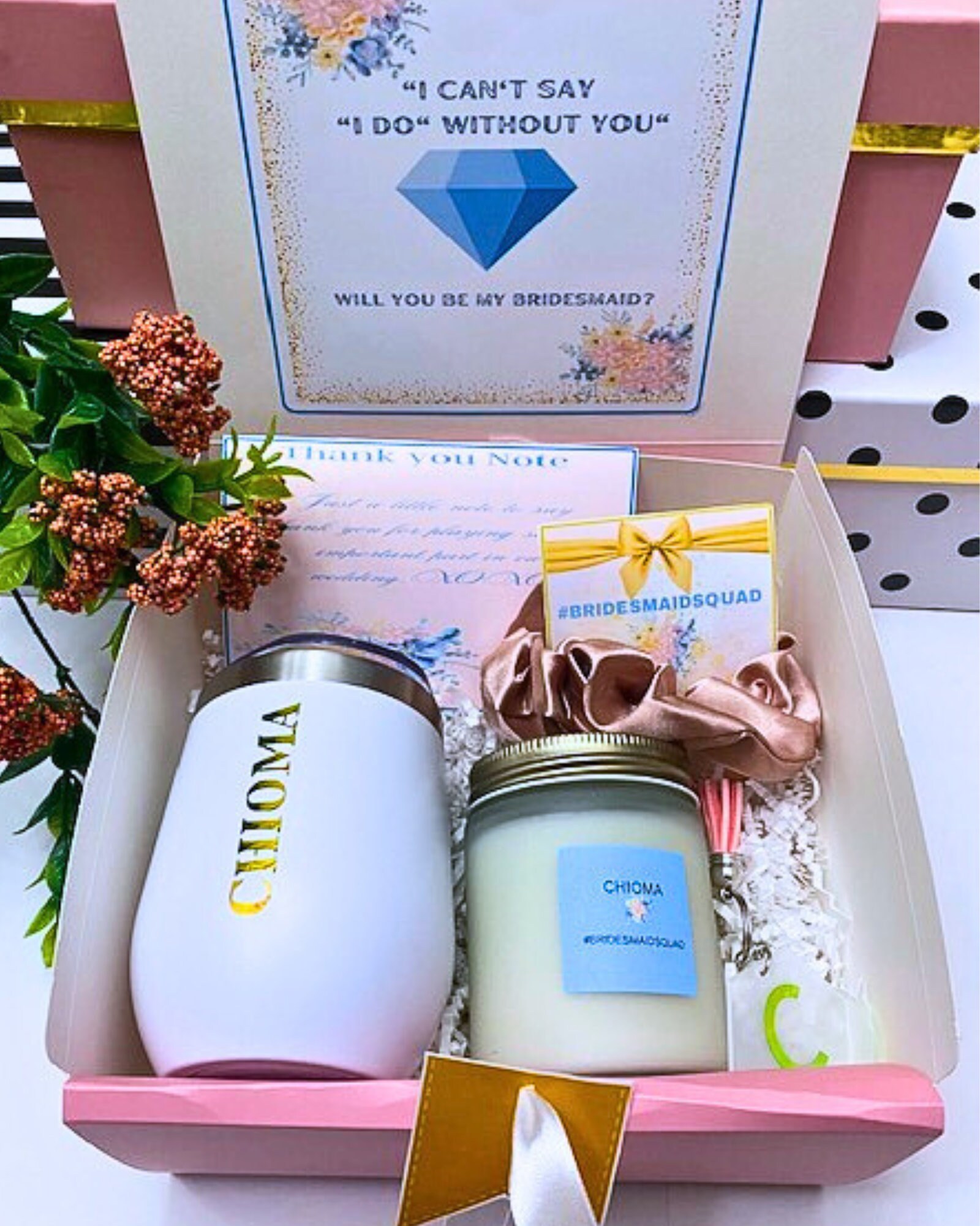 Handmade Personalized Candle and Keychain for Bridesmaids - Etsy