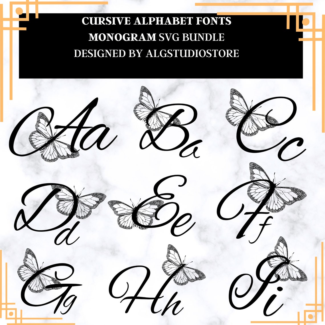 Educational Alphabet SVG Files Cursive Letter Art SVG Cursive - Etsy