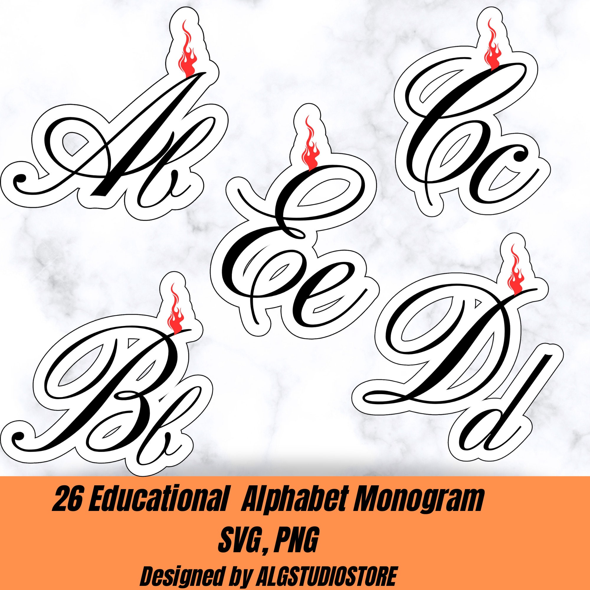 Modern Script Font Svg Monogram for Teaching Personalized Tumbler ...