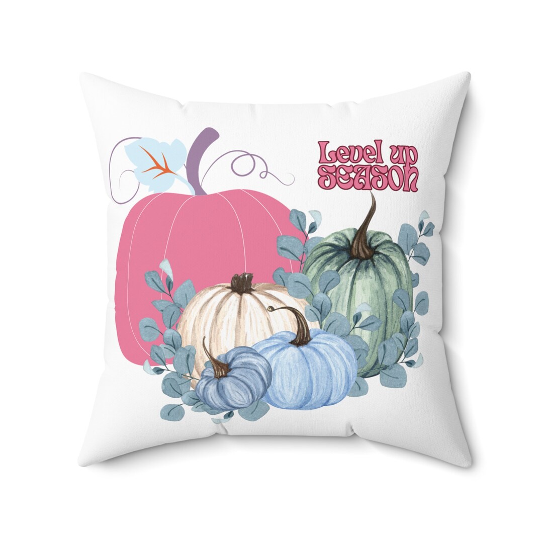 Pink Thanksgiving Decor for Your Square Spun Polyester Pillow Fall and ...
