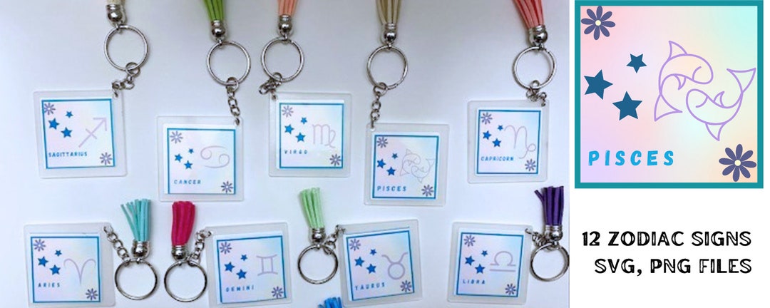 Personalized Zodiac Sign SVG Stickers Astrological Symbol Decals for ...