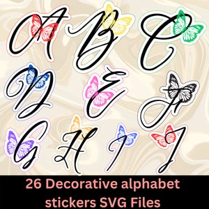 Cursive Alphabet Letter Nursery Room Decor for Cricut Projects ...