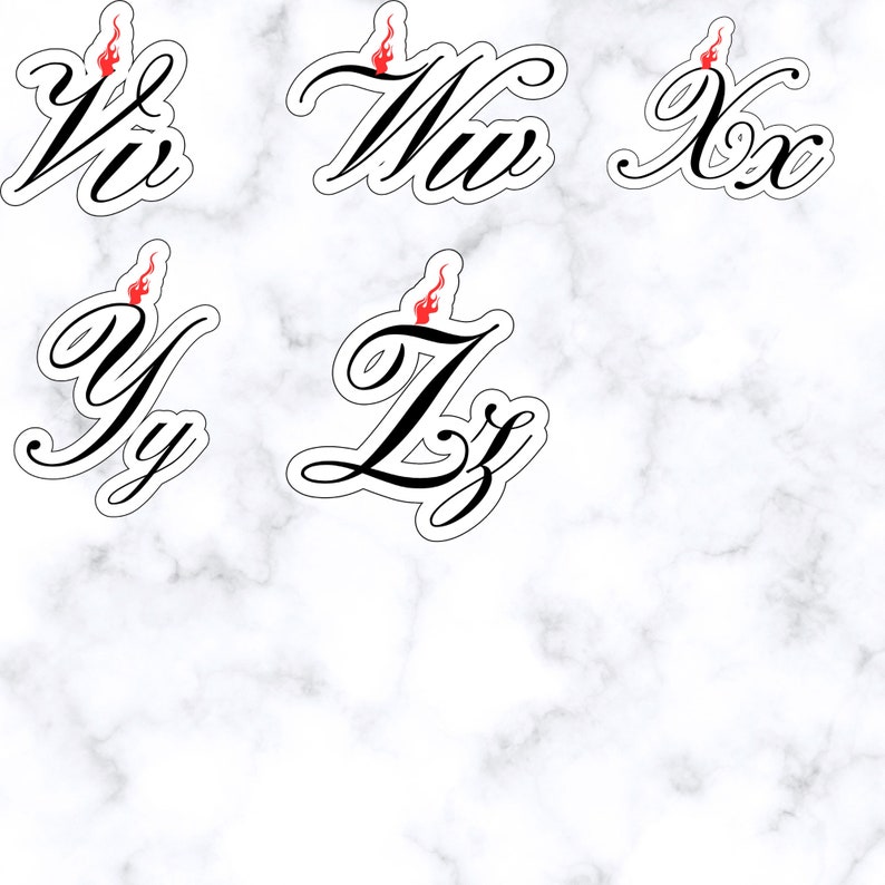 Cursive Alphabet SVG Monogram Silhouette Clipart - Etsy