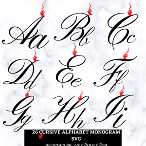 Modern Script Font Svg Monogram for Teaching Personalized - Etsy