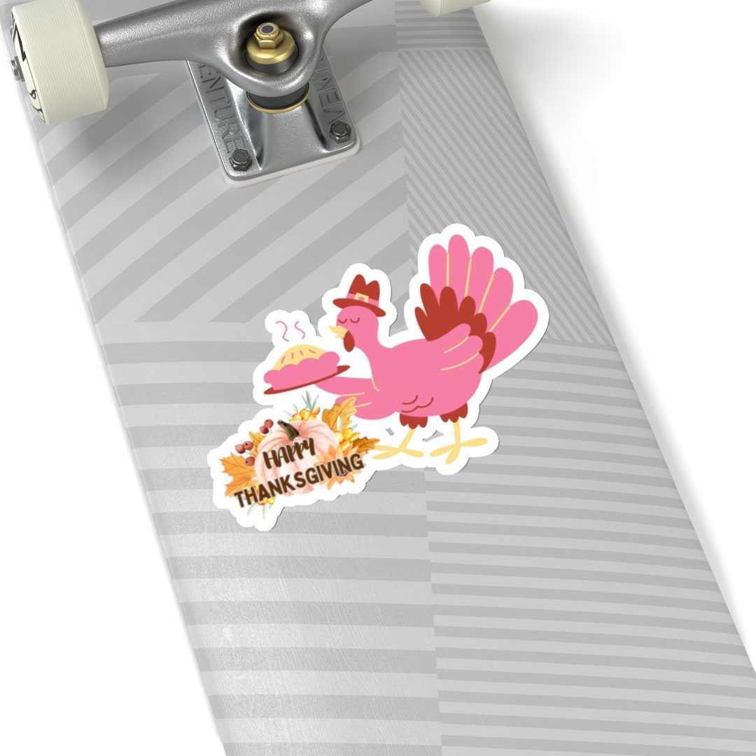 Personalized Pink Turkey Thanksgiving Stickers for DIY Holiday Crafts ...