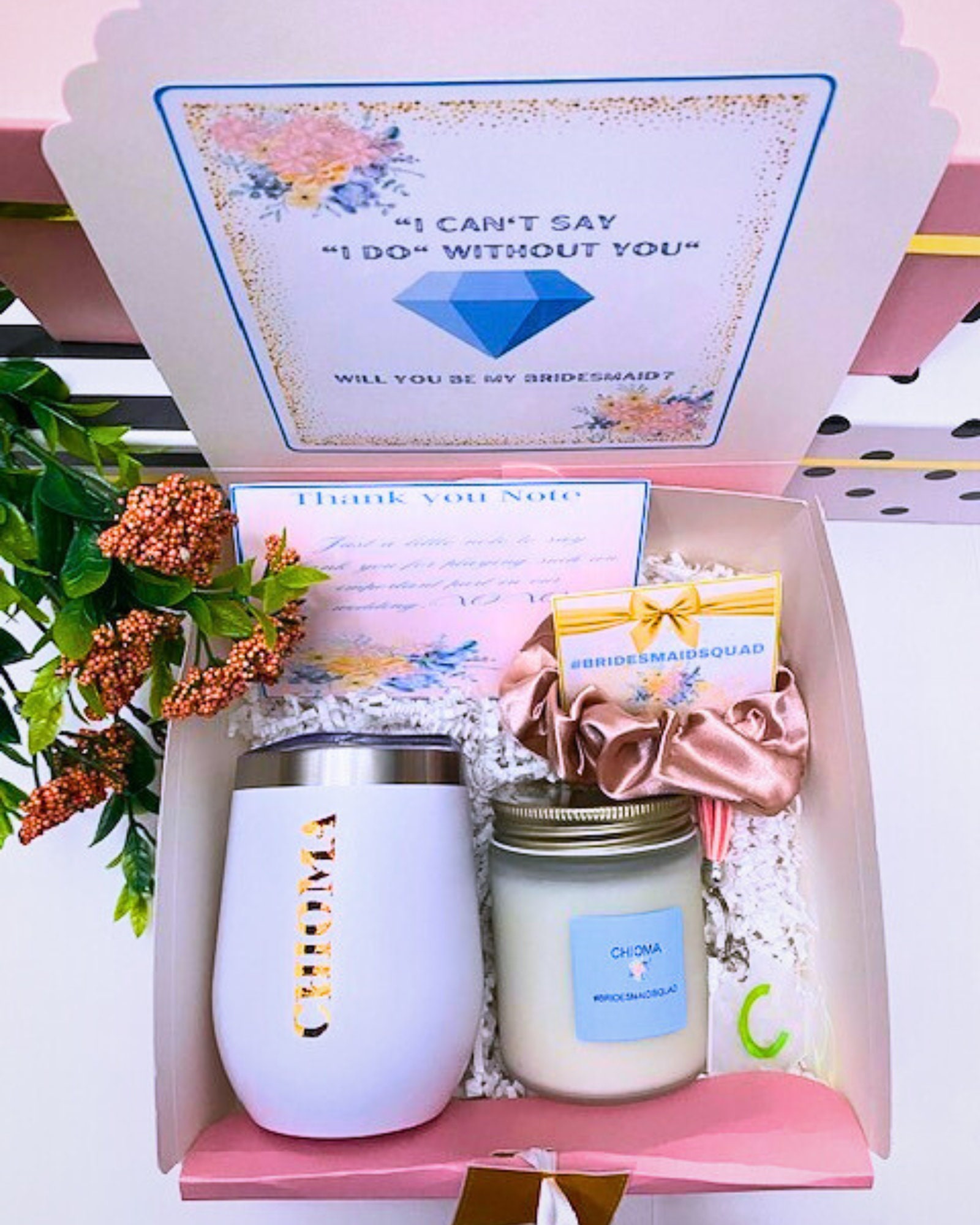 Handmade Personalized Candle and Keychain for Bridesmaids - Etsy