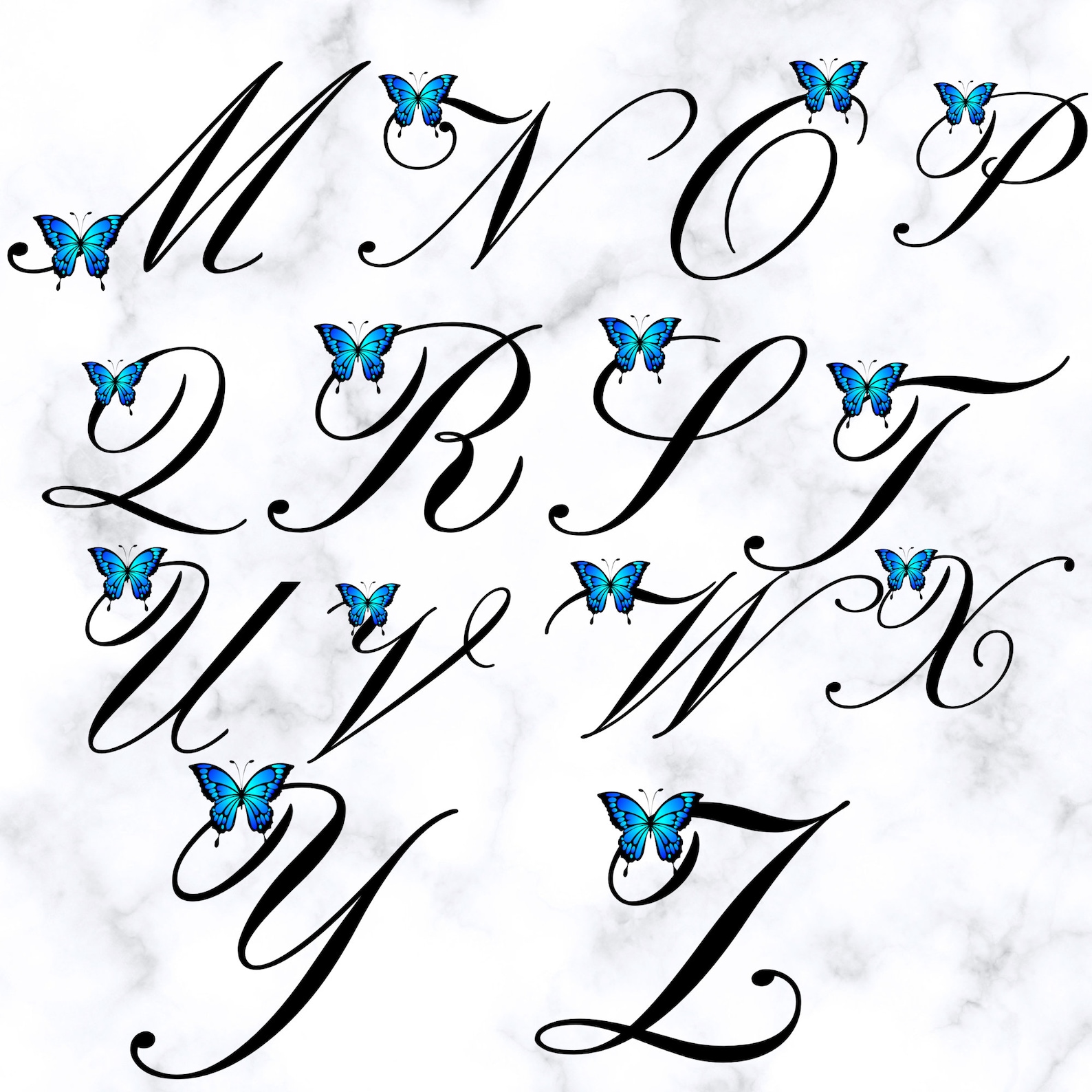 Script Letter Font Svg Monogram for Educational Learning for ...