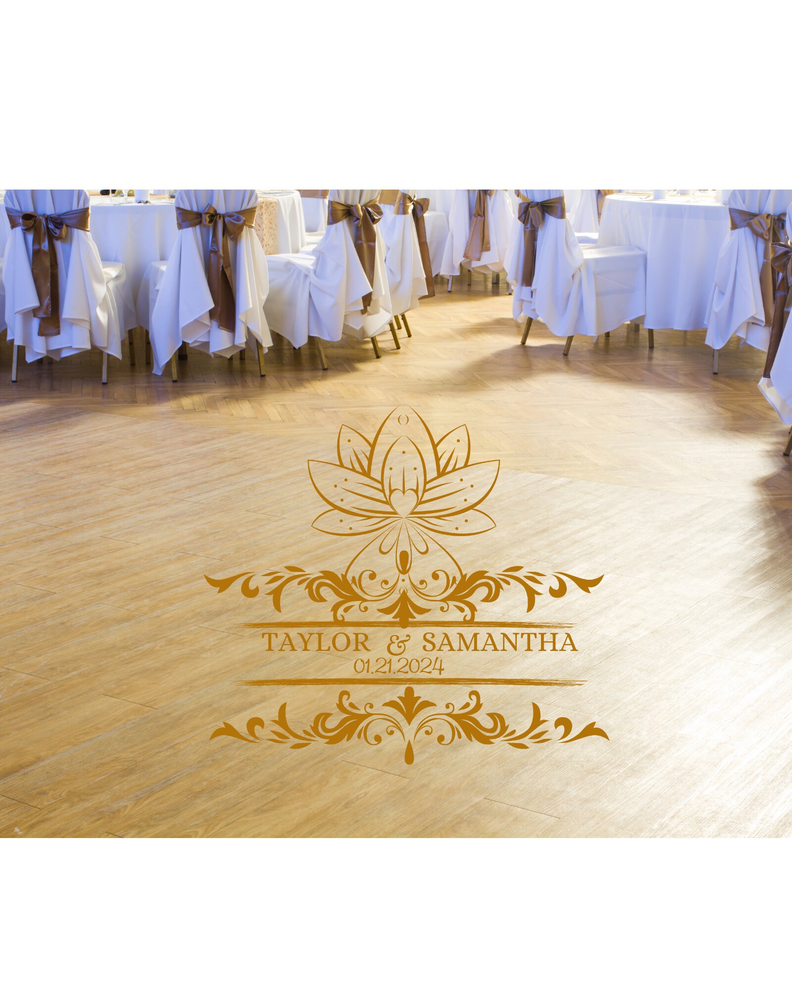 Elegant Custom Wedding Dance Floor Logo Design Personalized Monogram ...