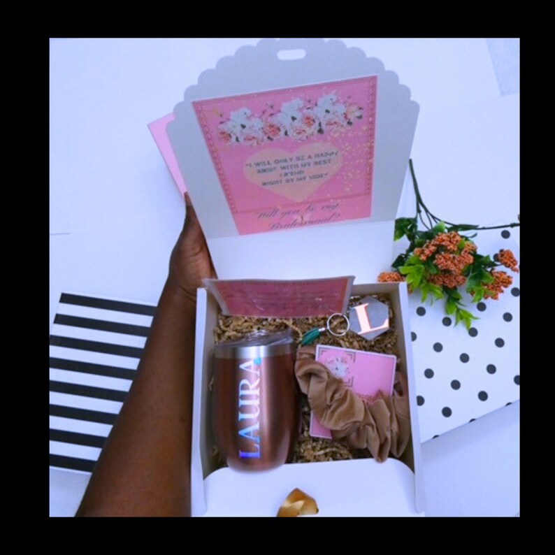 Rustic Bridesmaid Proposal Box With Initials Will You Be My - Etsy