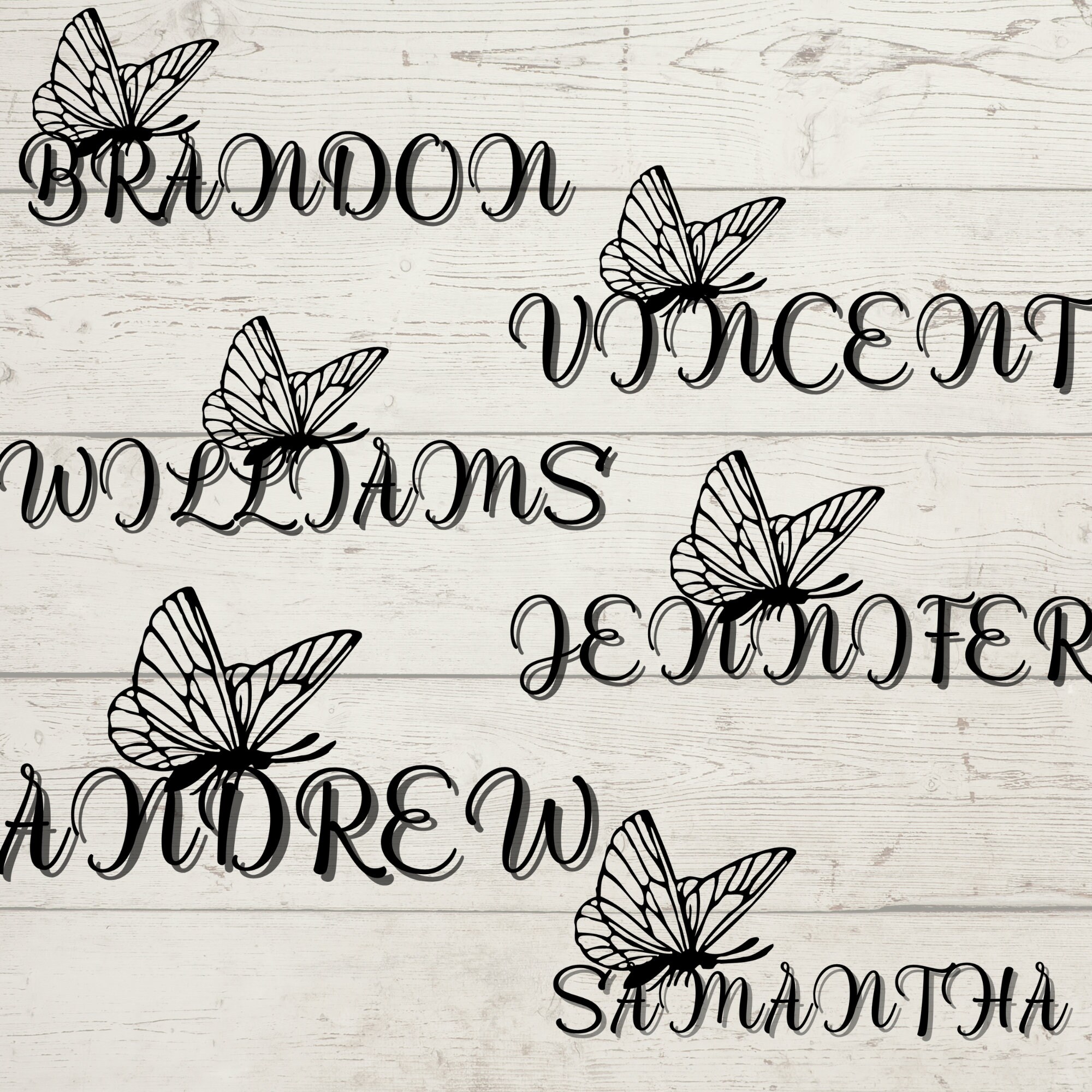 DIY Name Monogram Design Printable Butterfly Name Design Cricut ...