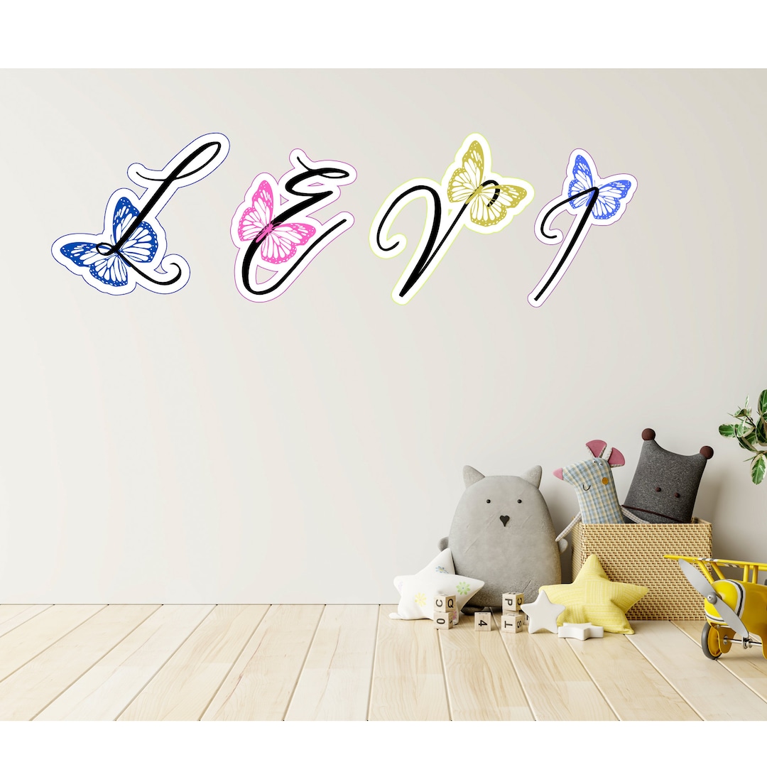 Cricut Script Font Alphabet Classroom Stickers Butterfly Cursive ...