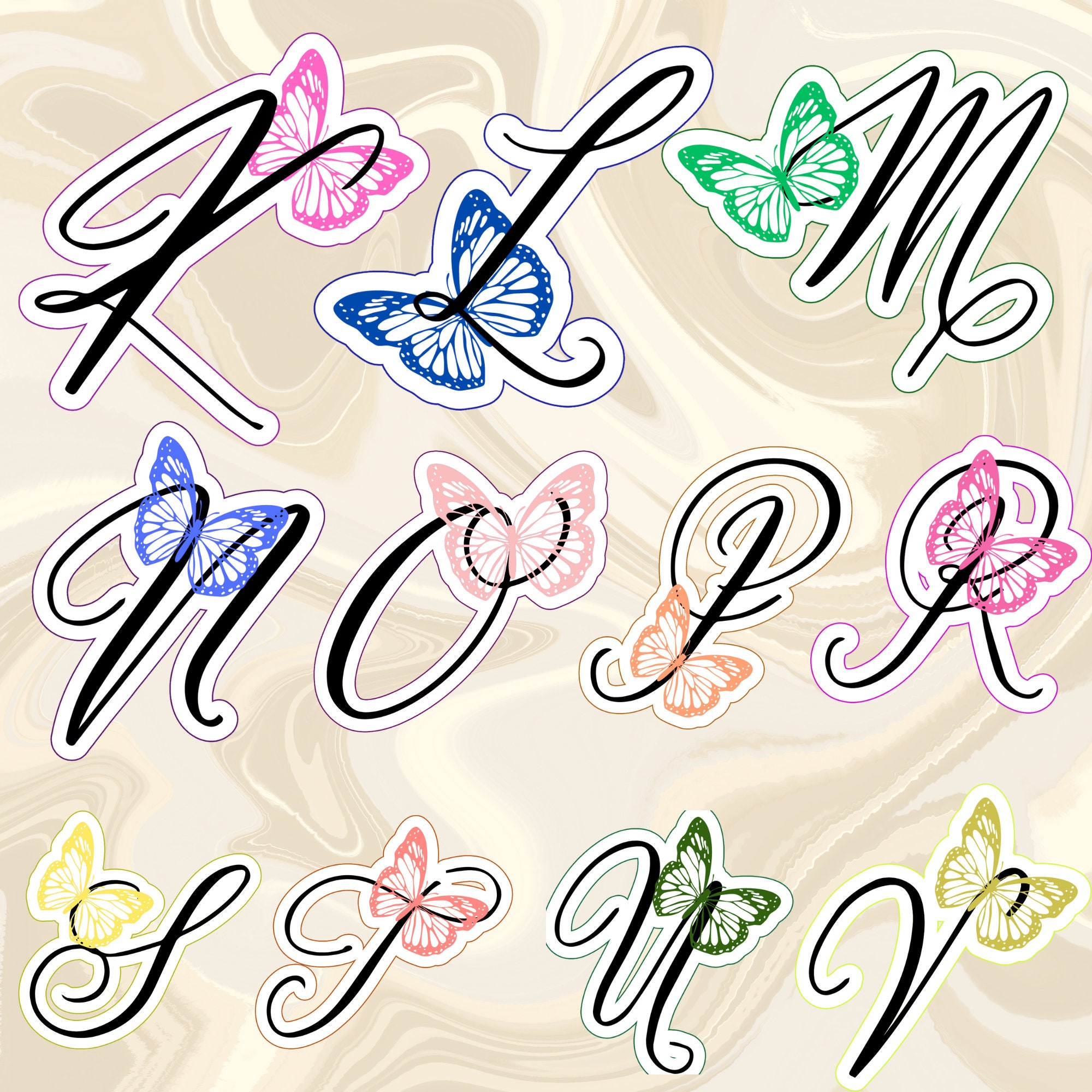Cursive Alphabet Letter Nursery Room Decor for Cricut Projects ...