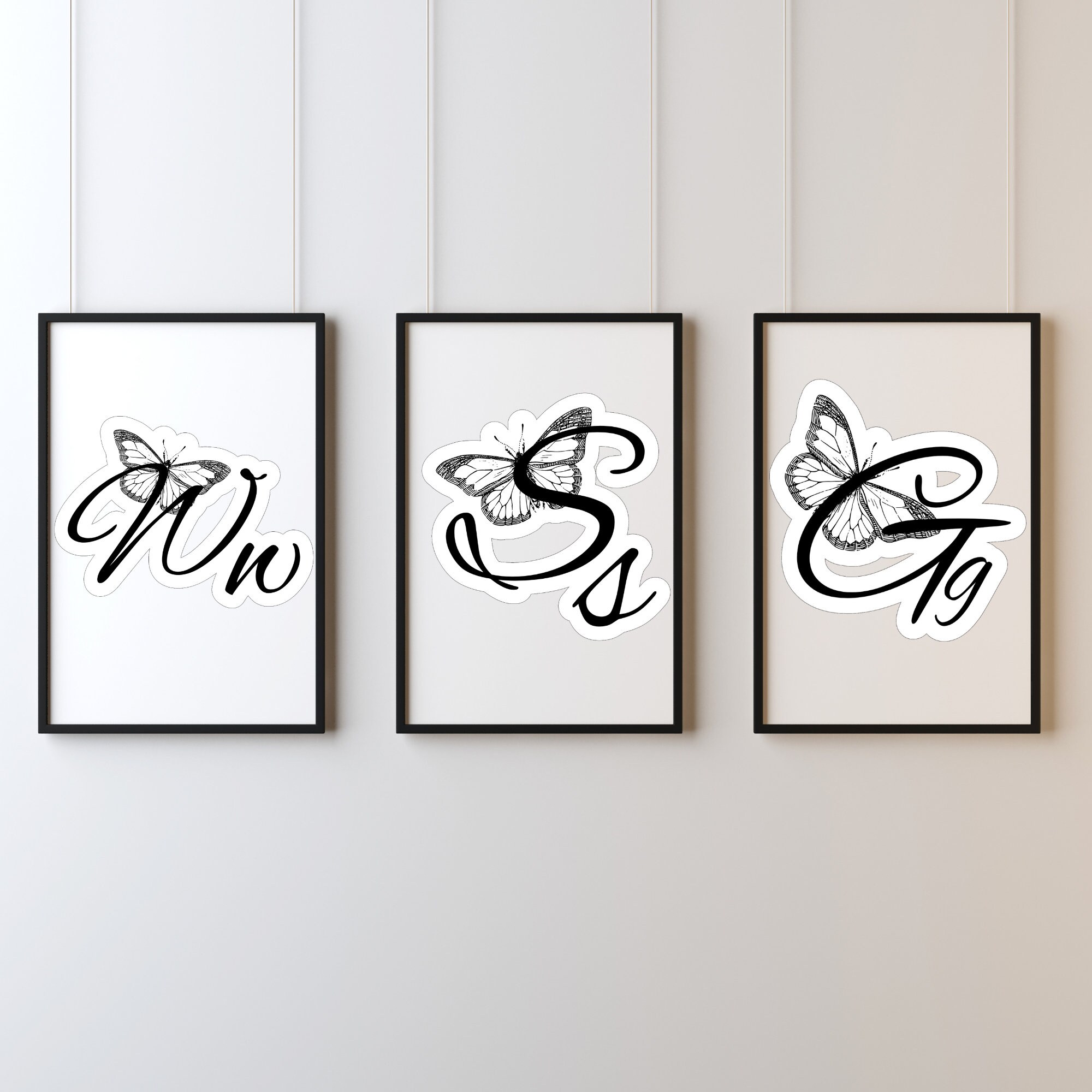 Decorative Butterfly Lettering Set Butterfly Alphabet Artwork for ...