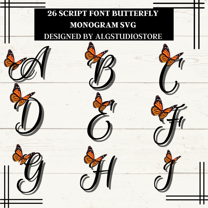 Colorful Butterfly Alphabet SVG Files for Cricut Lettering - Etsy