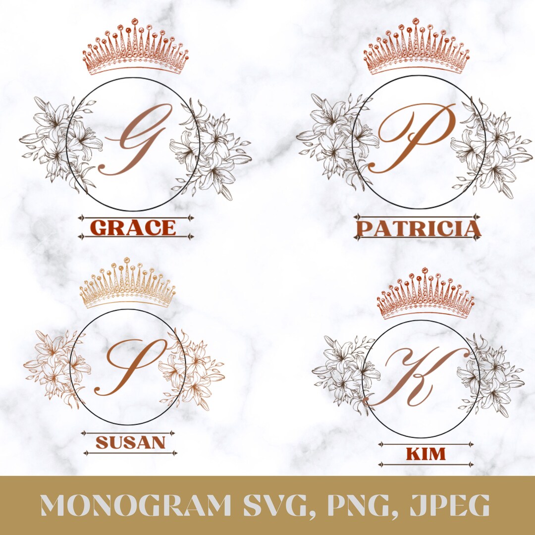 Initial Monogram SVG Monogram Svg for Tumbler SVG Files - Etsy