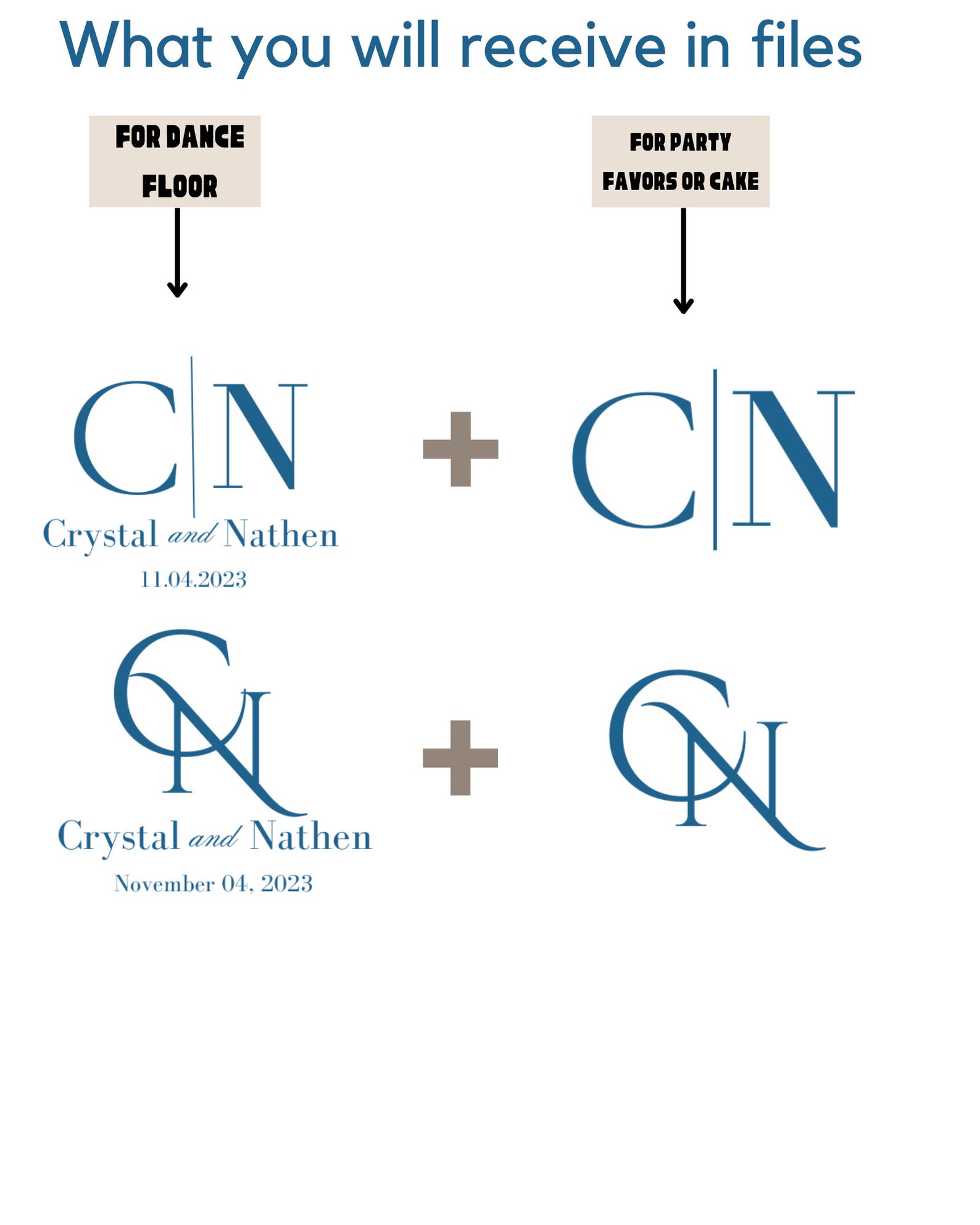 Minimalist Personalized Wedding Dance Floor Logo Monogram Design ...