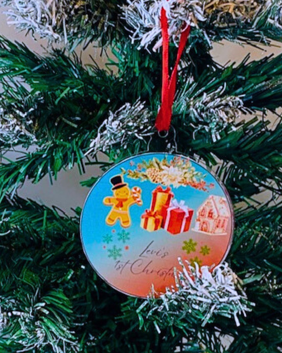 Baby First Christmas Tree Decoration Personalized Gift Customizable ...