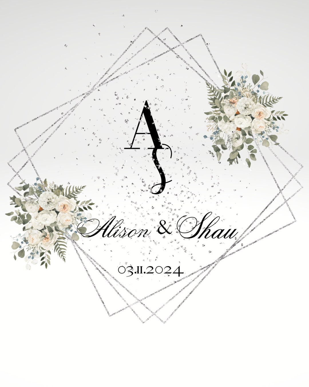 Wedding Monogram Template Design Elegant Wedding Monogram Dance Floor ...
