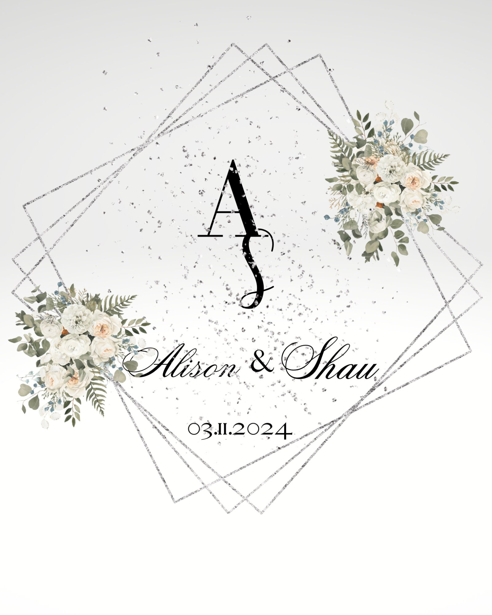 Wedding Monogram Template Design Elegant Wedding Monogram Dance Floor ...