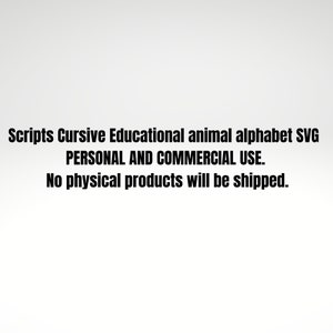 Animal Script Cursive Education Alphabet SVG - Etsy