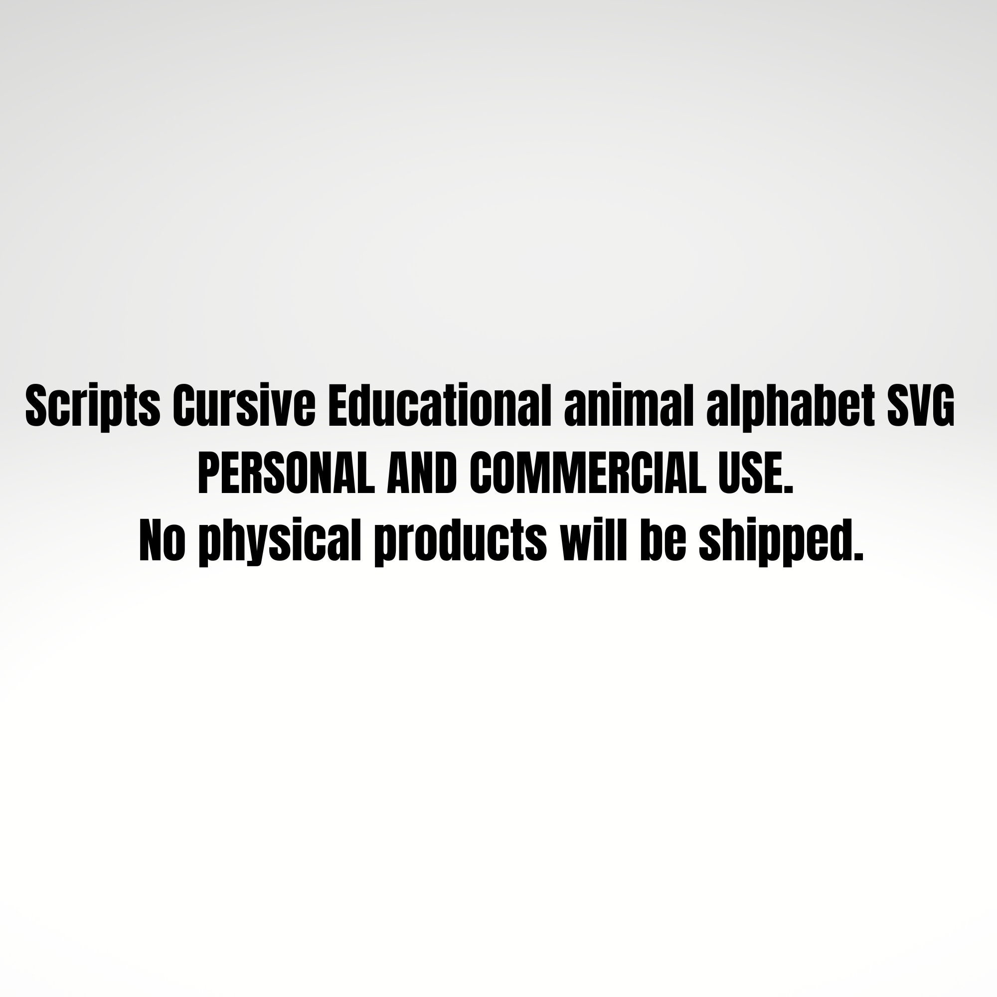 Animal Script Cursive Education Alphabet SVG - Etsy
