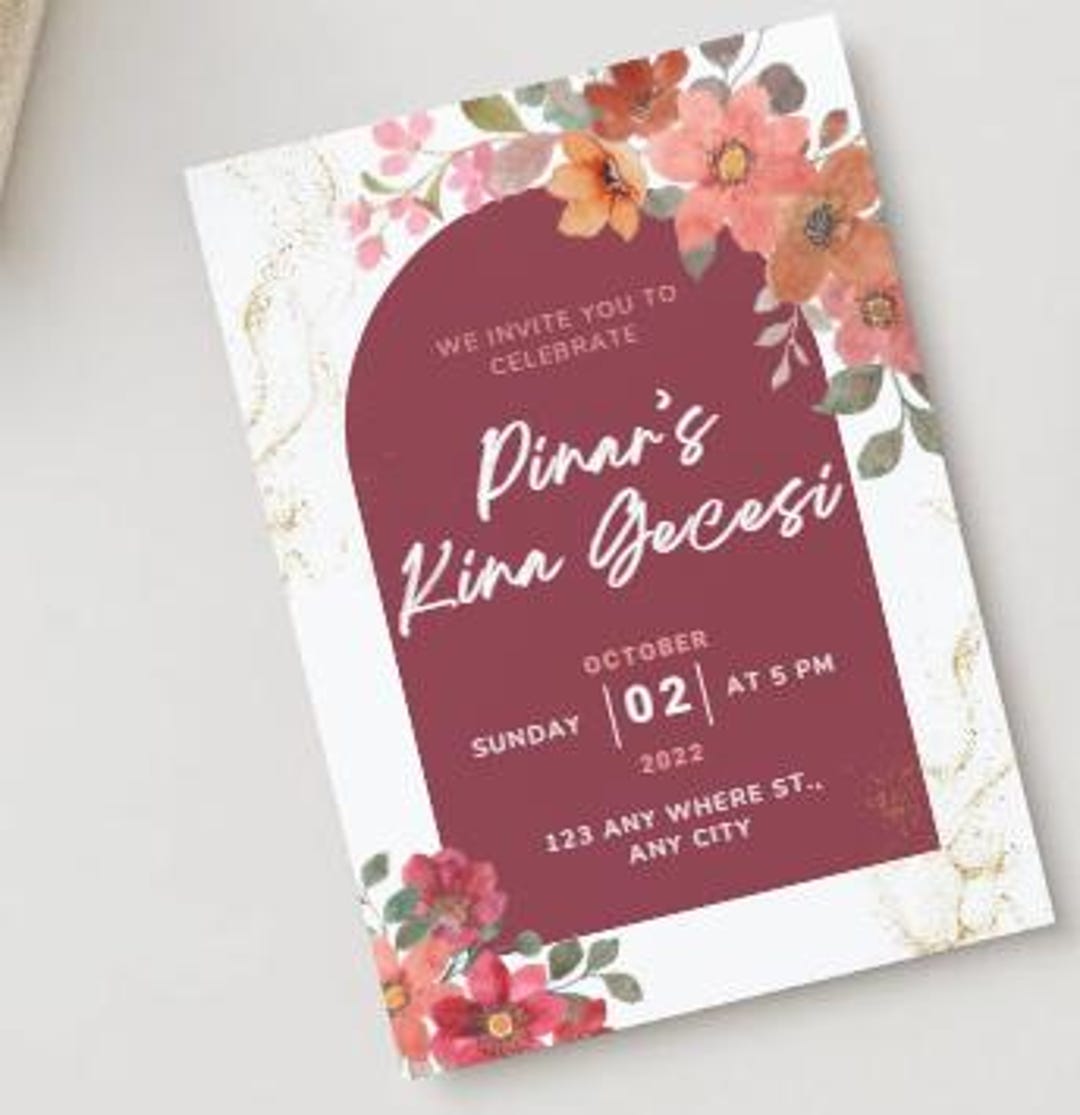 Editable Digital Download Pinar's White Gold and Red Pink Flower ...