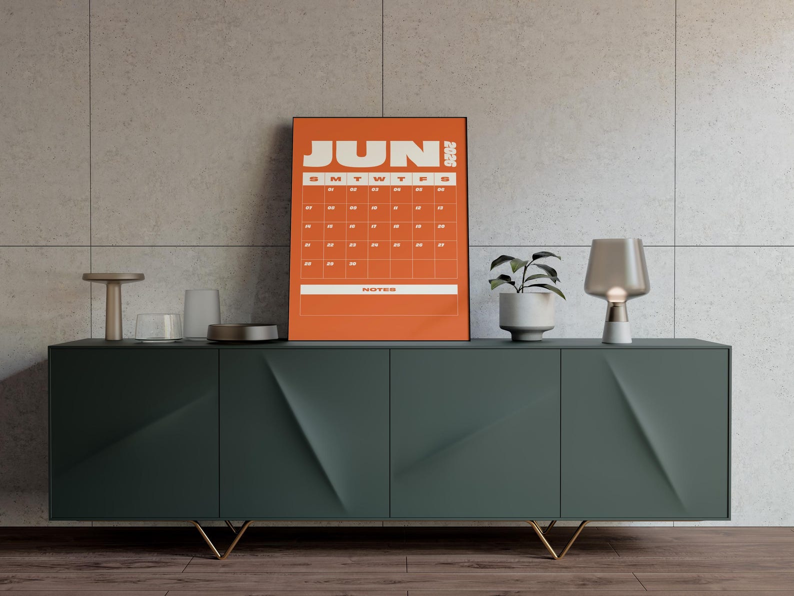 2026 Mid-century Modern Wall Calendar | Printable Monthly Planner (PDF ...