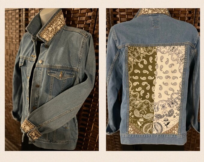 LRG Upcycled Women's Embellished Denim Jacket - Etsy