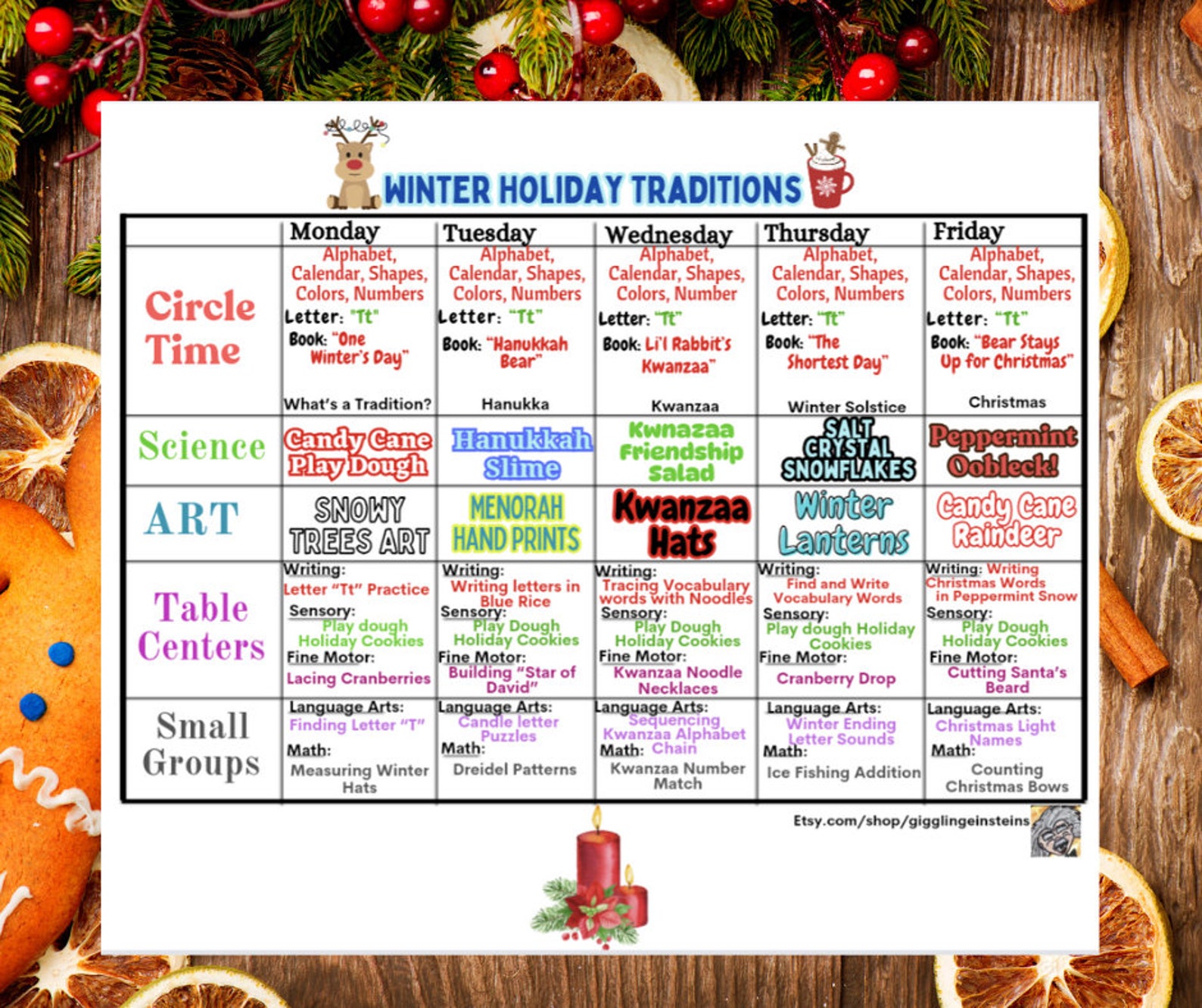 Winter Holiday Traditions! A Full Week of Educational Activities ...