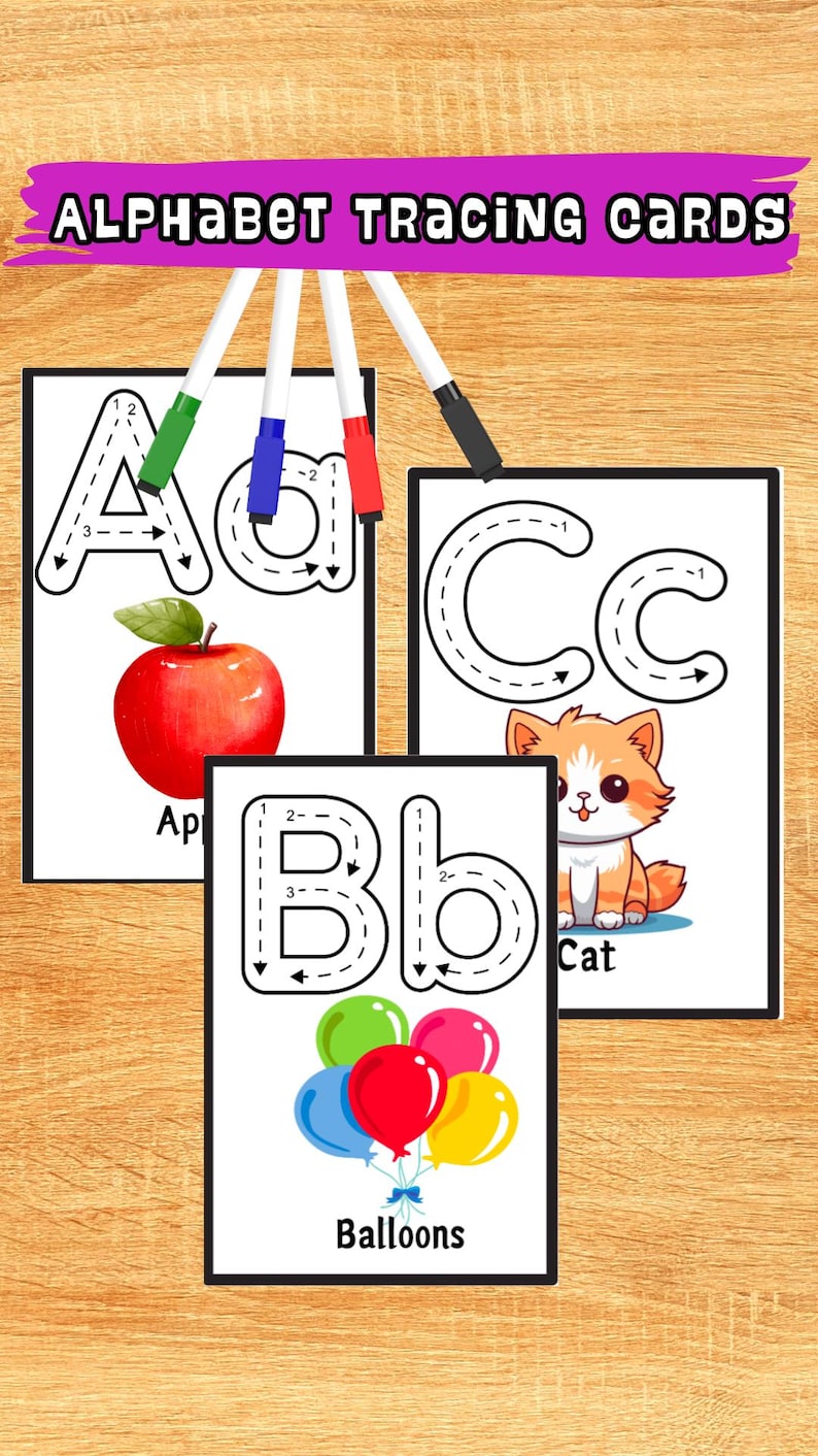 Alphabet Sounds Tracing Cards - Etsy