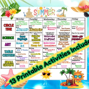 Summer Lesson Plan Preschool Activities Teacher and Homeschool Unit - Etsy