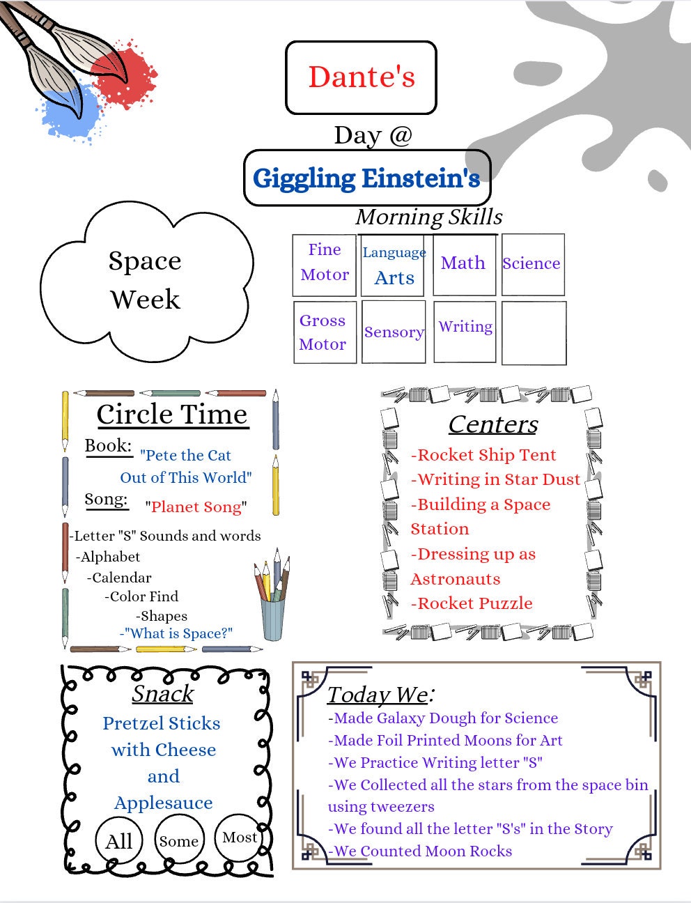 Editable Daily Report for Preschool - Etsy