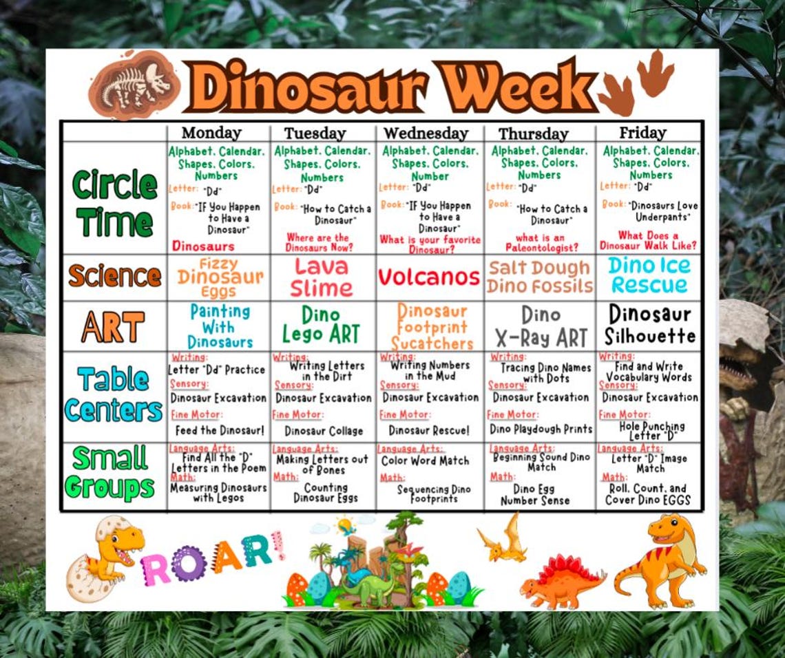 Dinosaur Lesson Plan for Preschool and Kindergarten Students - Etsy