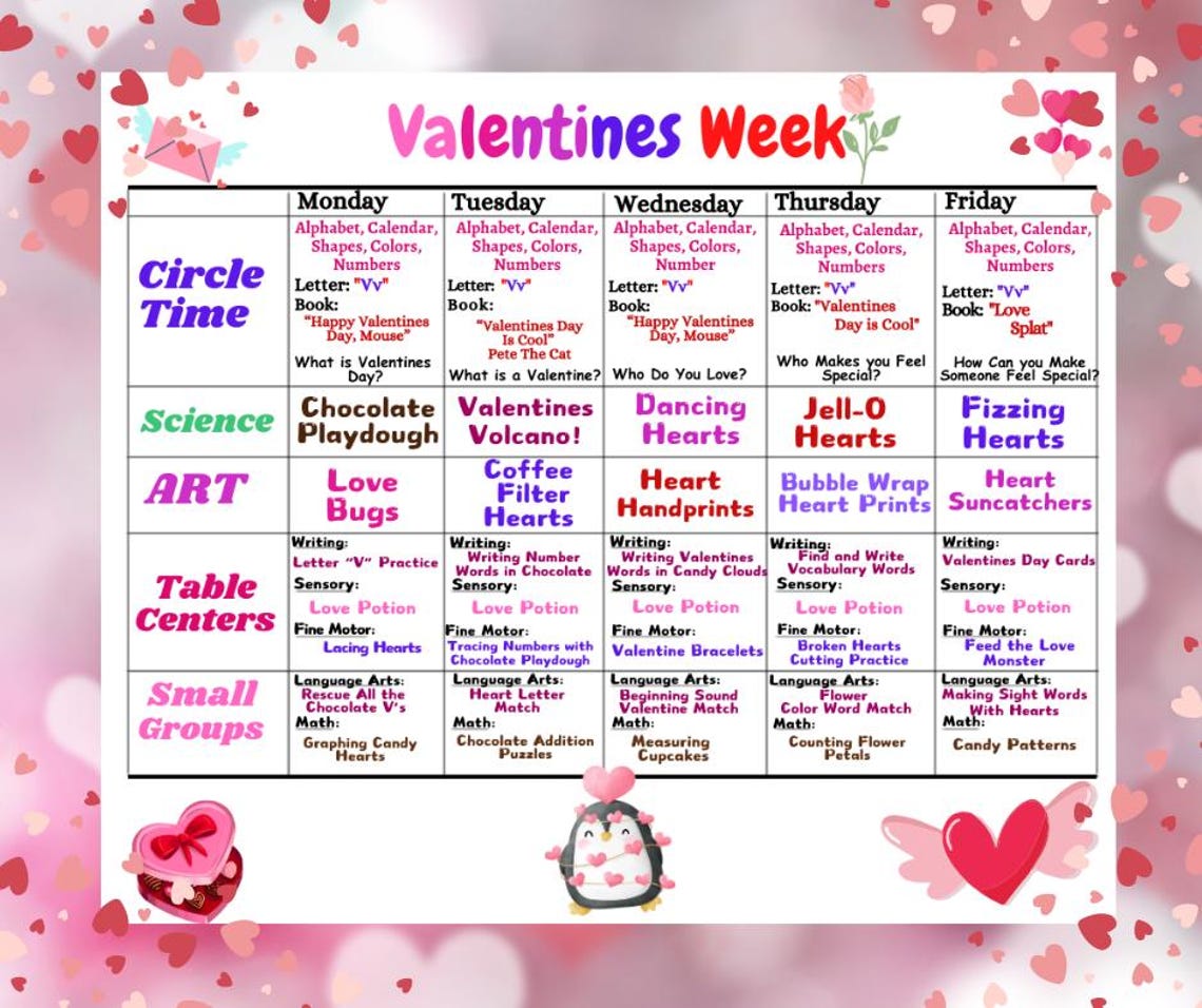 Valentines! Week Lesson Plan! - Etsy