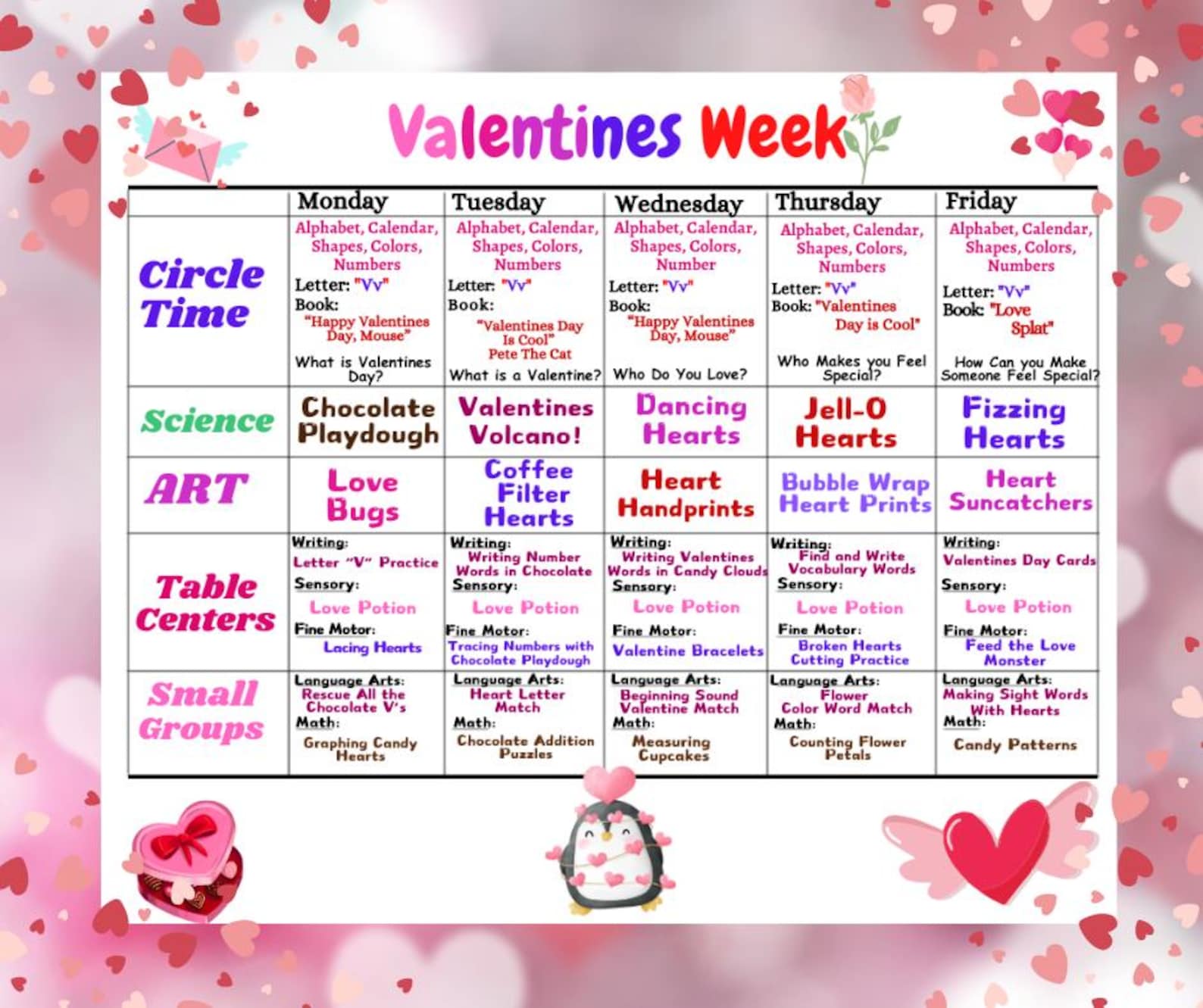 Valentines! Week Lesson Plan! - Etsy