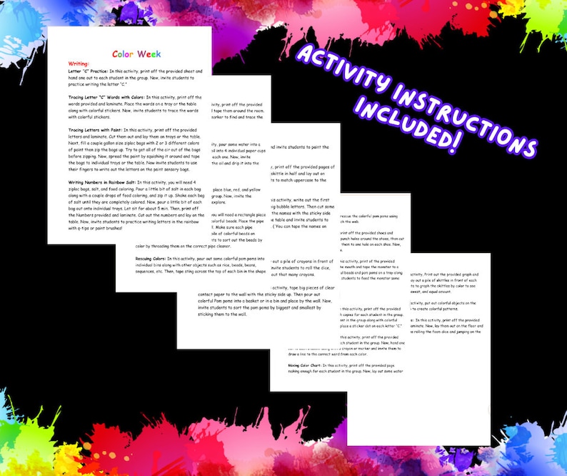 Color Week!! Lesson Plan - Etsy Canada