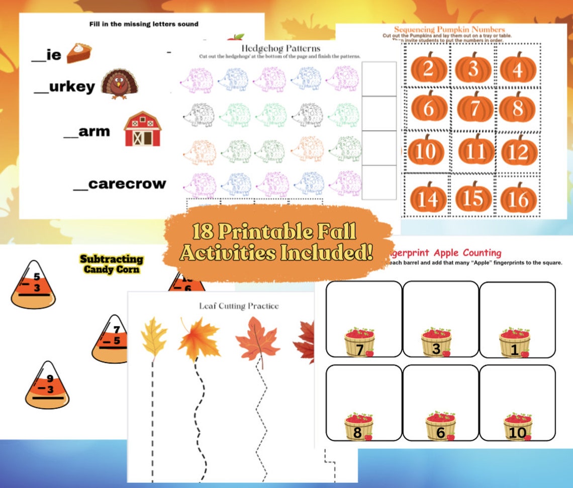 Fall Preschool Lesson Plan: Printable Educational Activities ...