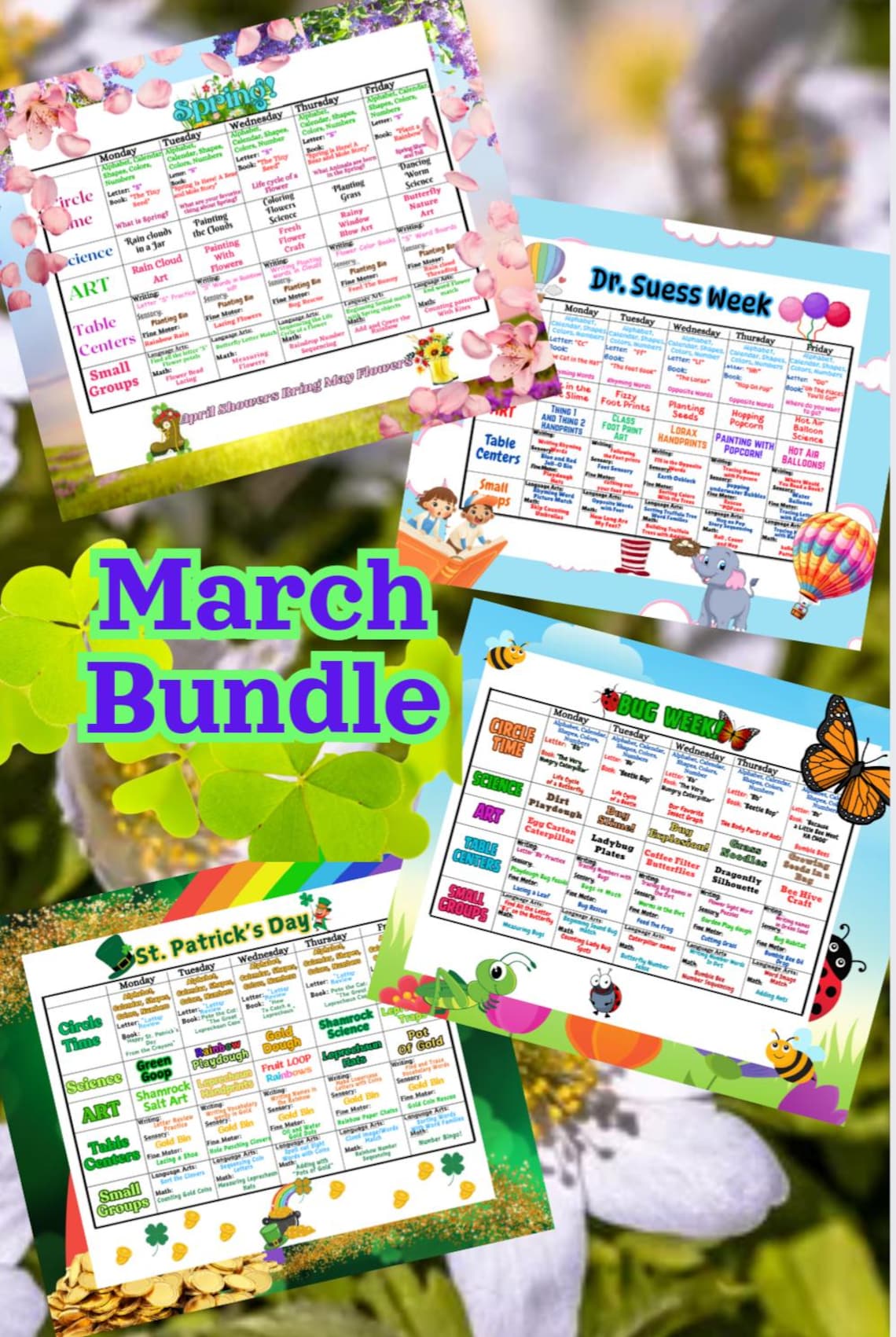 March Lesson Plan Bundle!! 4 Weeks of Educational Activities!! - Etsy