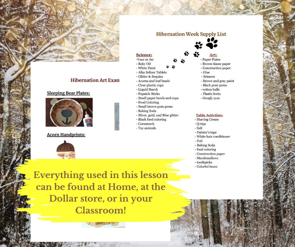 Hibernation of Winter Animals! Educational Activities All About ...