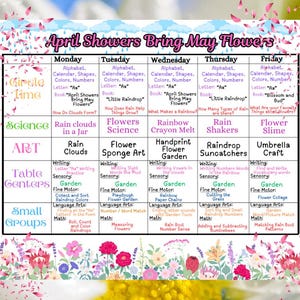 April Showers Bring May Flowers! Preschool Lesson Plan! - Etsy
