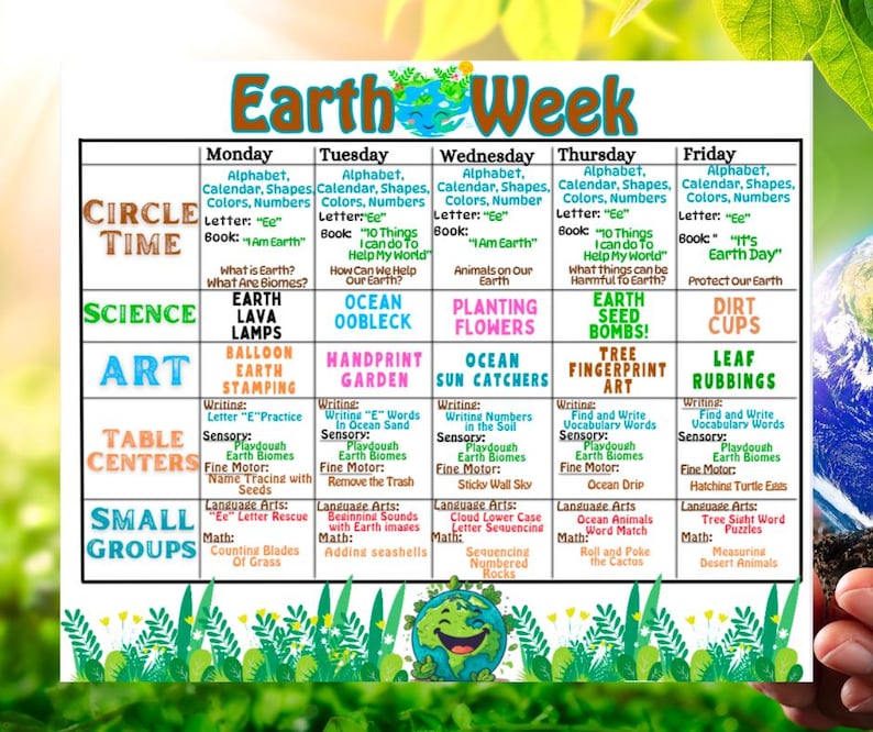 Earth Week! Preschool Lesson Plan! - Etsy Canada