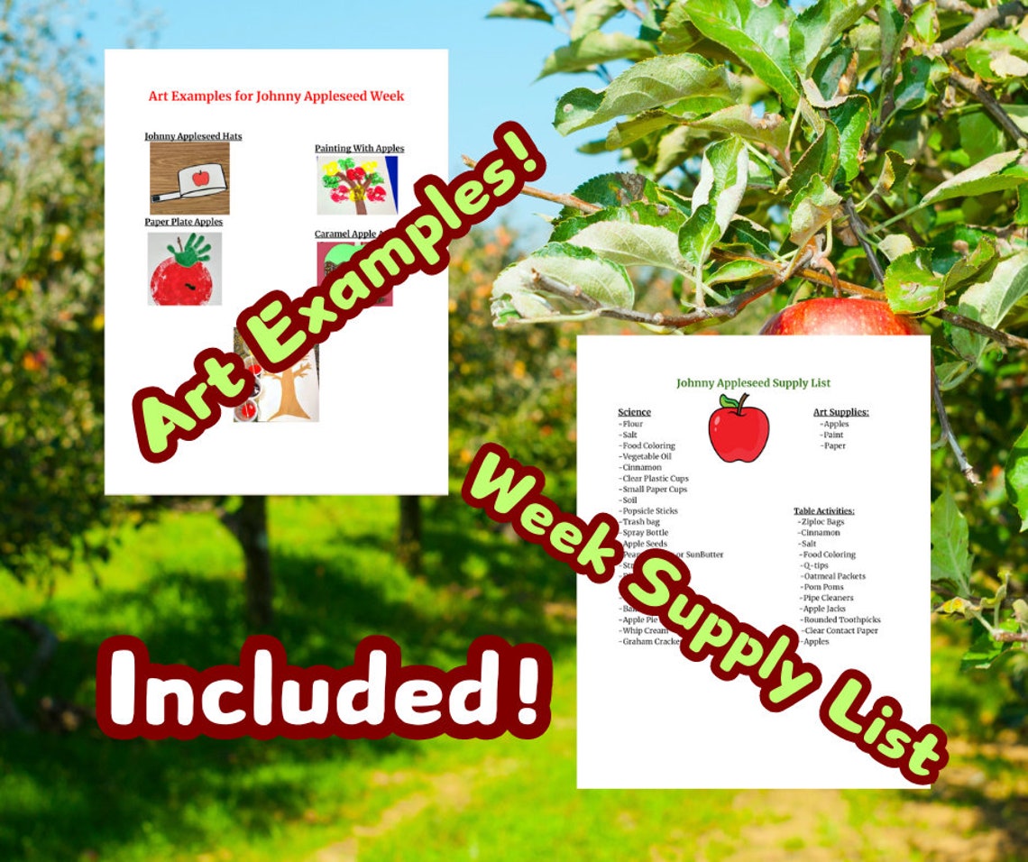 Johnny Appleseed Week Long Lesson! Full of Hands-on Activities for ...