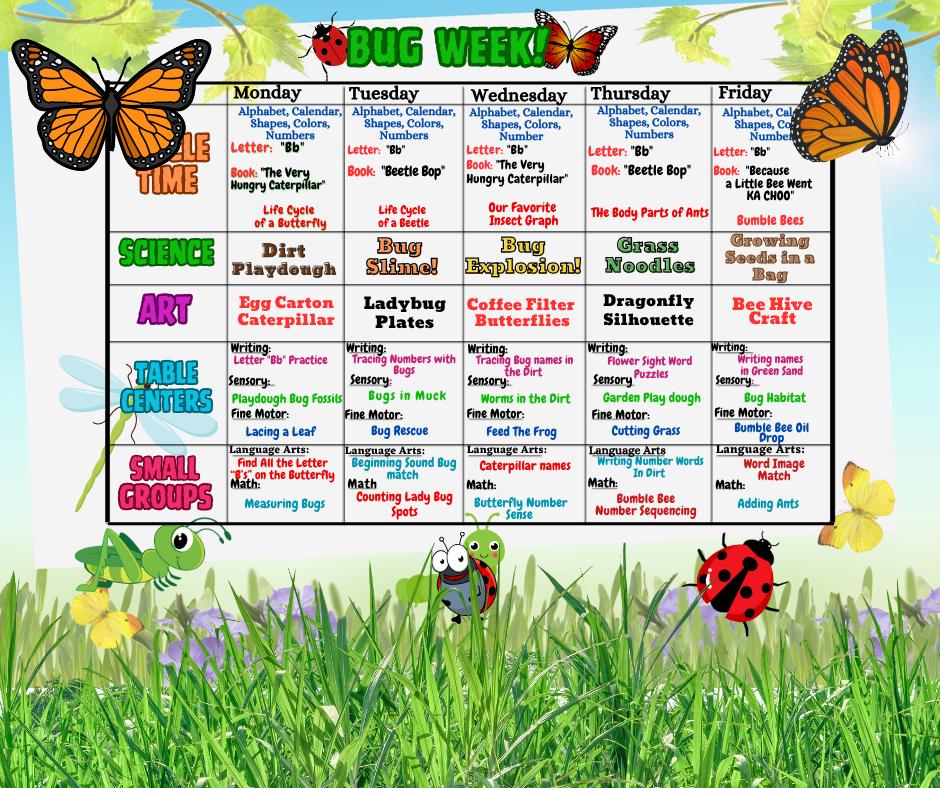 Bug Week Lesson Plan for Preschool & Kindergarten/insect Themed ...
