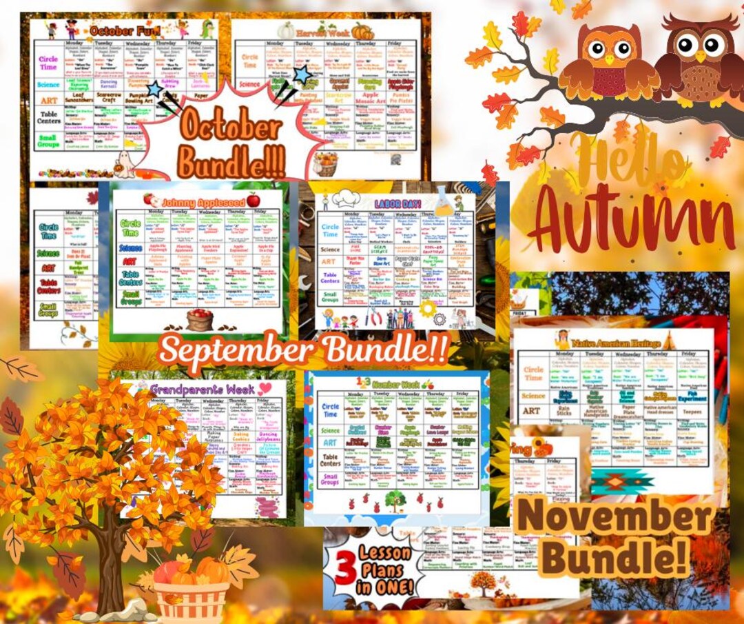 Autumn Preschool & Kindergarten Mega Bundle: 11 Weeks of Activities ...