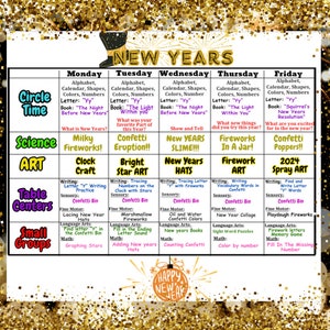 NEW YEARS!! Prek Lesson Plan - Etsy