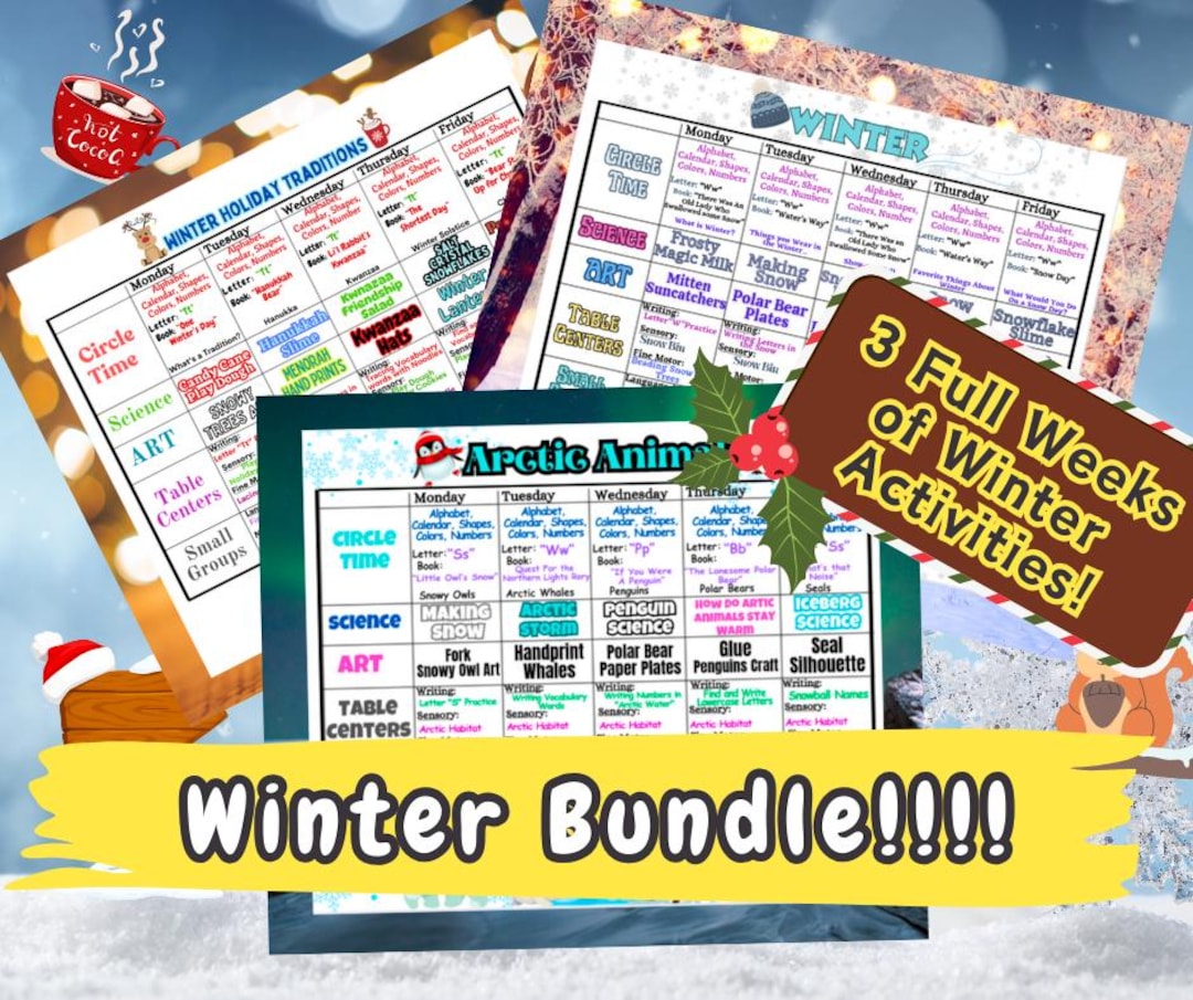 December Bundle!! Winter Theme Lesson Plans for Preschool! Educational ...
