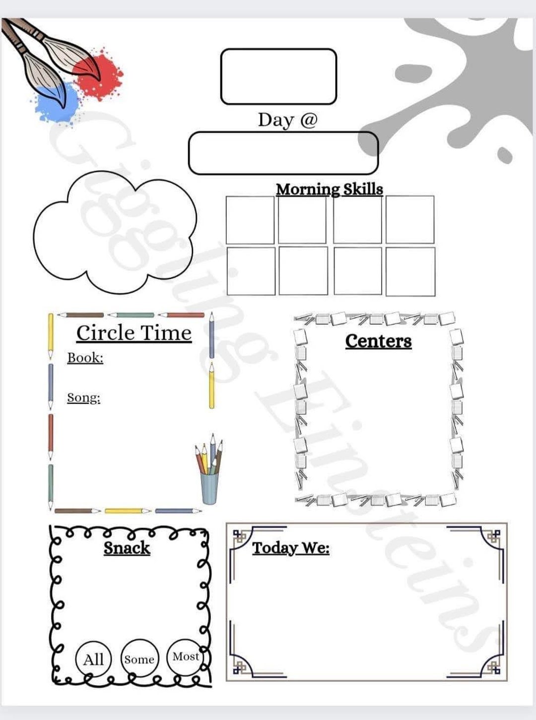 Editable Daily Report for Preschool - Etsy