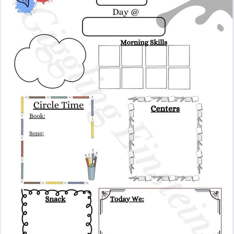 Preschool Daily Report Sheet - Etsy