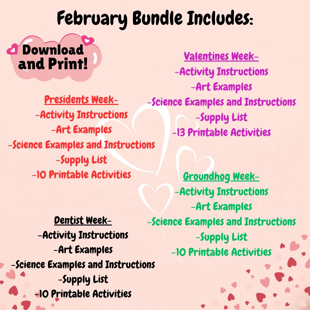 February Themed Lesson Plans, Valentines Day Preschool Activities ...